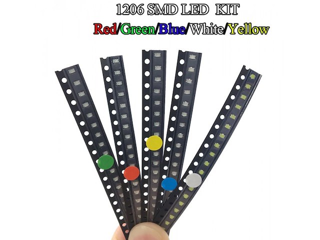 Set SMD LED dioda 1206-100 komada