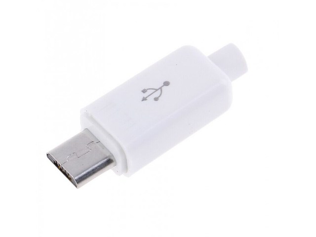 Muški mikro USB konektor beli-10 komada