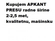 Kupujem apkant presu radne širine 2-2,5 met,