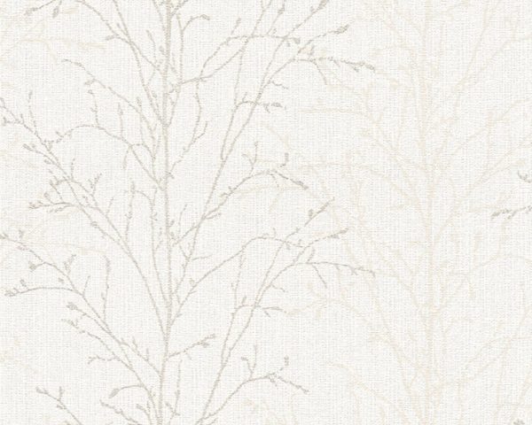 A.S. Création Wallpaper «Floral, Cream, Grey, White» 359693