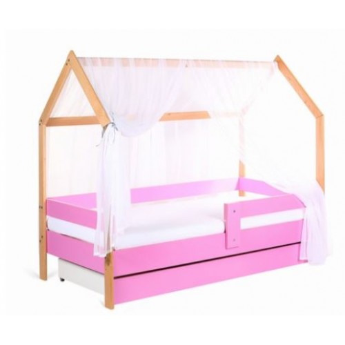 Krevet kućica sa fiokom i dušekom 160x80 Domek-Roze bukva