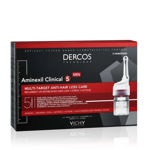 Vichy Dercos Aminexil Clinical 5 Ampule protiv opadanja kose za muškarce, 21 ampula