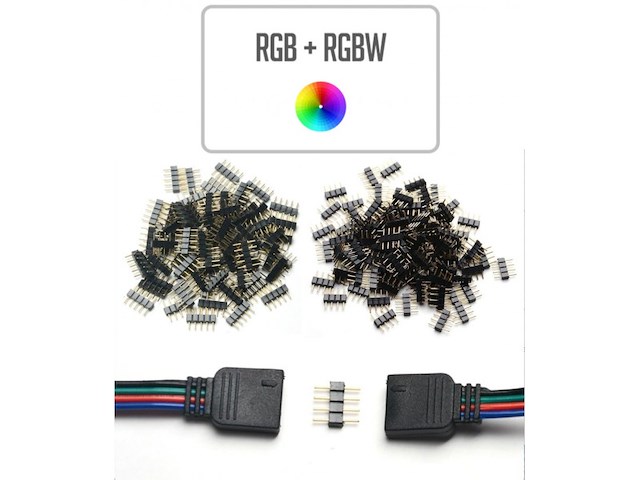Konektori sa iglicama - 4 i 5 pinova za RGB i RGBW Led