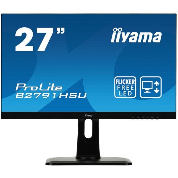 IIYAMA Monitor 27'' ETE TN Panel, 1920x1080, 1ms, Height Adj. Stand (13cm), 300cdm˛, Speakers, VGA, HDMI, DisplayPort, USB-HUB ( B2791HSU-B1 )