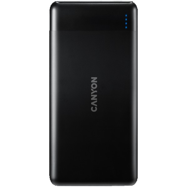 CANYON PB-107 Power bank 10000mAh Li-poly battery, Input MicroPD 18W(Max), Output PDQC3.0 18W(Max), quick charging cable 0.3m, 144*68*16mm, 0.25kg, Black ( CNE-CPB1007B )