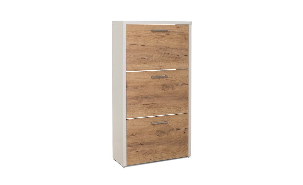 Fulda cipelarnik 3 vrata 61x25x115cm natur/bela