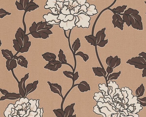 A.S. Création Wallpaper «Flowers, Beige, Brown, Cream» 366956