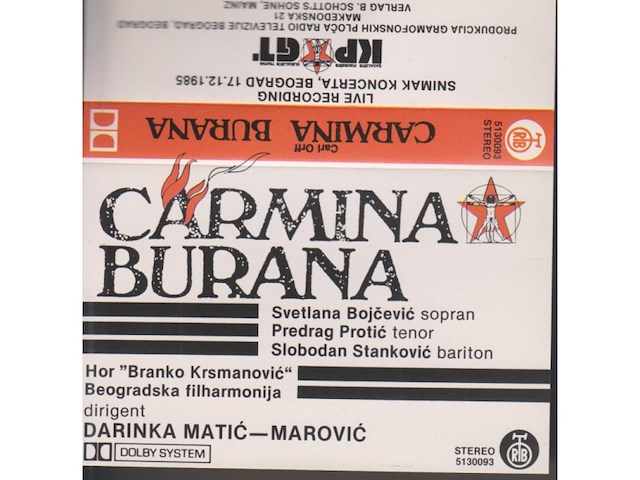 CARMINA BURANA Hor `Branko Krsmanović`- kolekcionarski