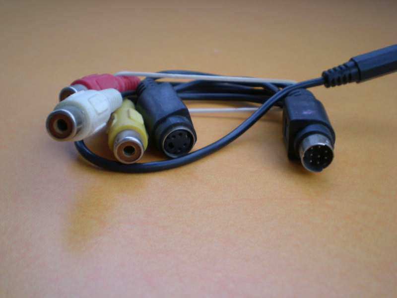 Kabal 8 Pin MiniDin to S Video3 RCA Composite AV Cable