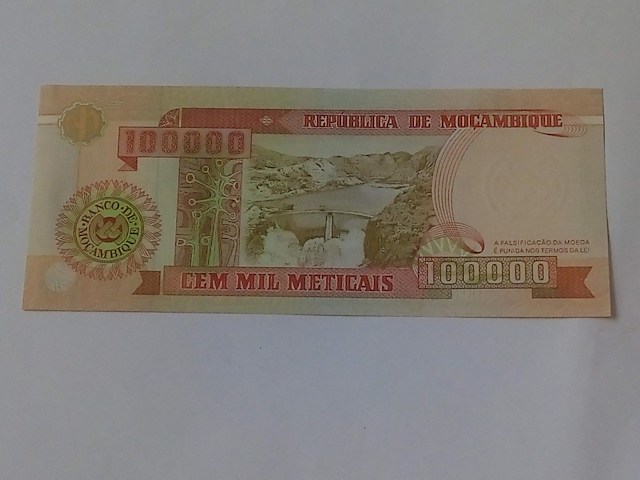 100 000 Meticais 1993.g - Mozambik - ODLIČNA -