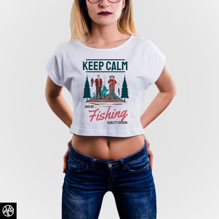 Keep Calm And Go Fishing crop top majica