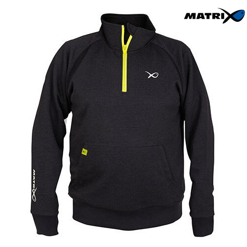 Matrix Duks Minimal Black Marl 1/4 Zip Sweater