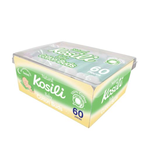 Kosili All Natural štapići za uši sa graničnikom 60 kom