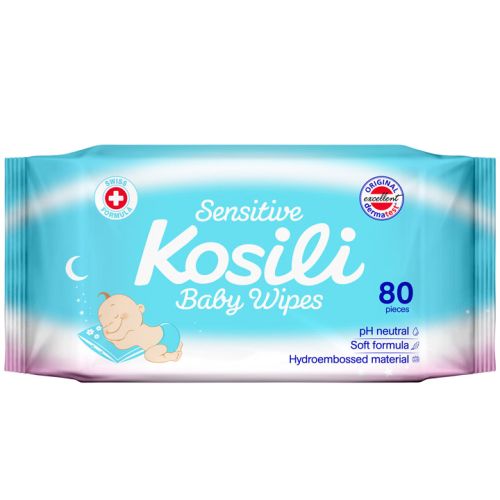 Kosili vlažne maramice za bebe 80 kom - boja plava