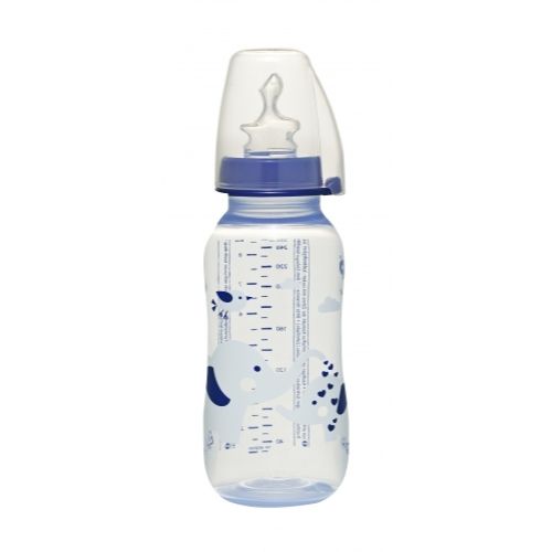 NIP plastična flašica za mleko silikonska cucla 0-6, Trendy boy 250ml- sifra 7100137