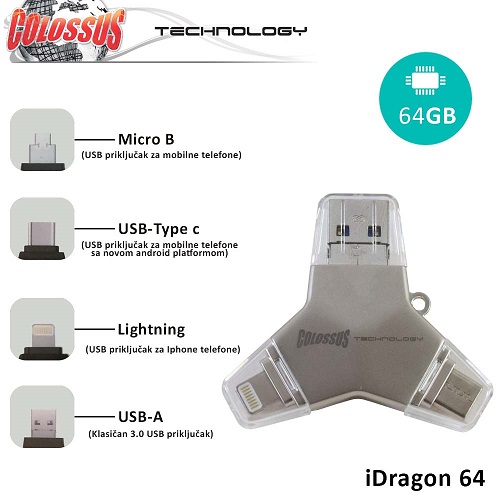 COLOSSUS Multi USB i Dragon 4 u 1 U016A 64GB