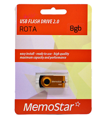 USB Flash memorija MemoStar 8GB ROTA zlatna