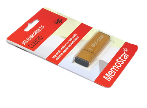 USB Flash memorija MemoStar 4GB CUBOID zlatna