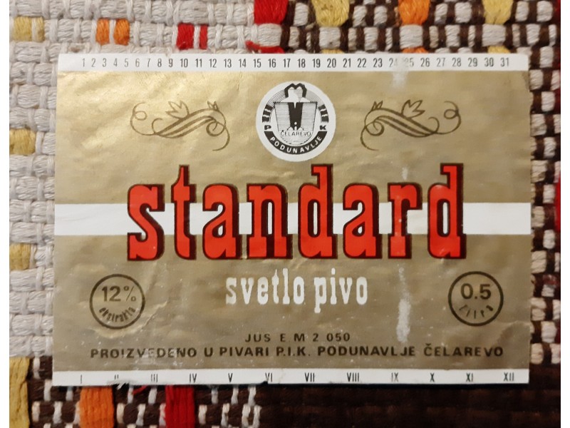 Etiketa - STANDARD svetlo pivo Čelarevo