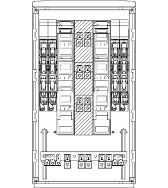 Samost.distrib.orman za priključ.4NH00+2NH2/3 rast. na 185mm
Samostojeći distributivni poliester orman za razvod kablova sive boje za standardno S4 X0 ili S5 X1 postolje, opremljen sa kombinacijo...