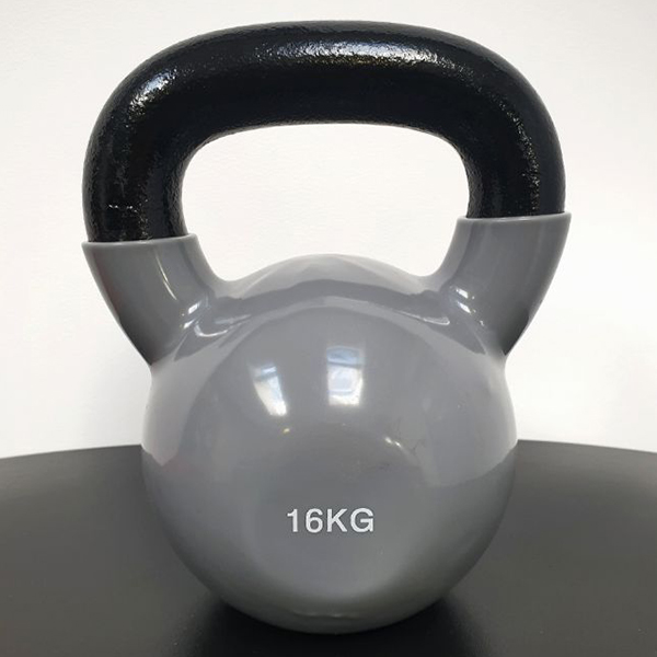 Rusko zvono Kettlebell 16kg metal+vinyl RING RX DB2174-16 grey
