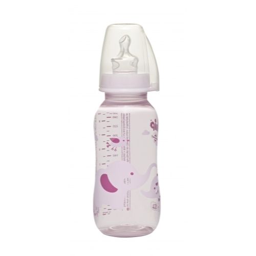 NIP plastična flašica za mleko silikonska cucla 0-6, Trendy girl 250ml- sifra 7100138