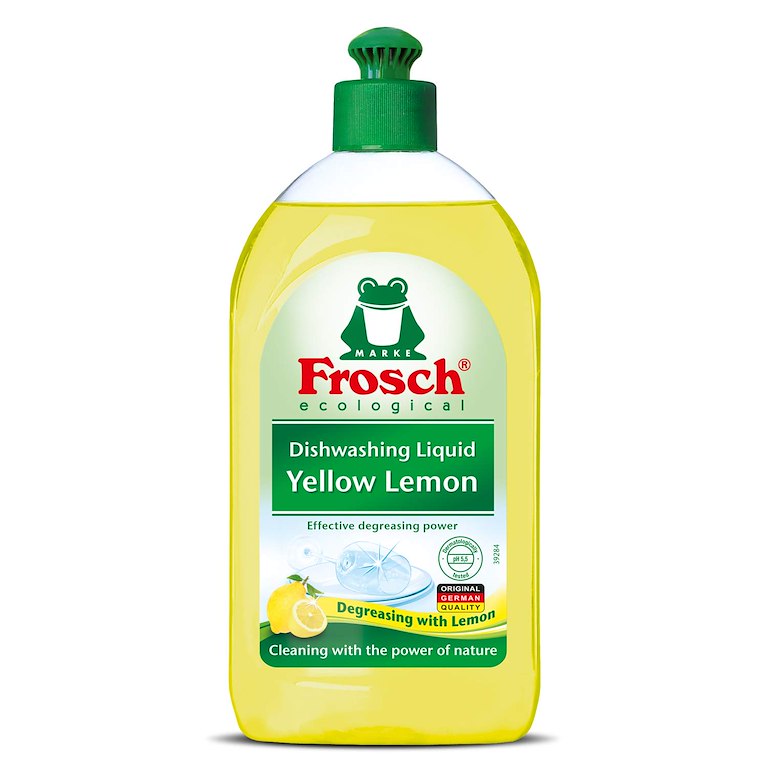 Frosch teč sud dishwashing yellow lemon 500ml frosch