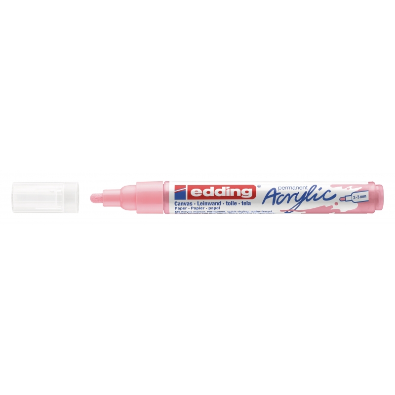 Akrilni marker E-5100 medium 2-3mm obli vrh Edding nežno roze