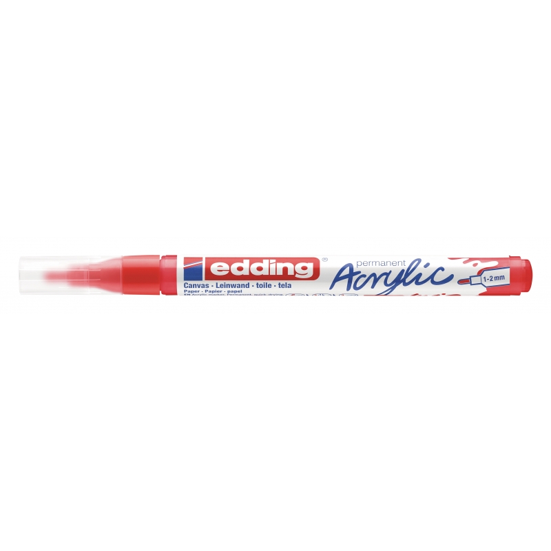 Akrilni marker E-5300 fine 1-2mm obli vrh Edding crvena