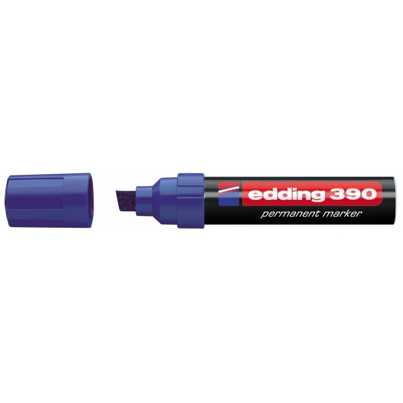 Marker permanent 390 4-12mm, deblji, kosi vrh Edding plava