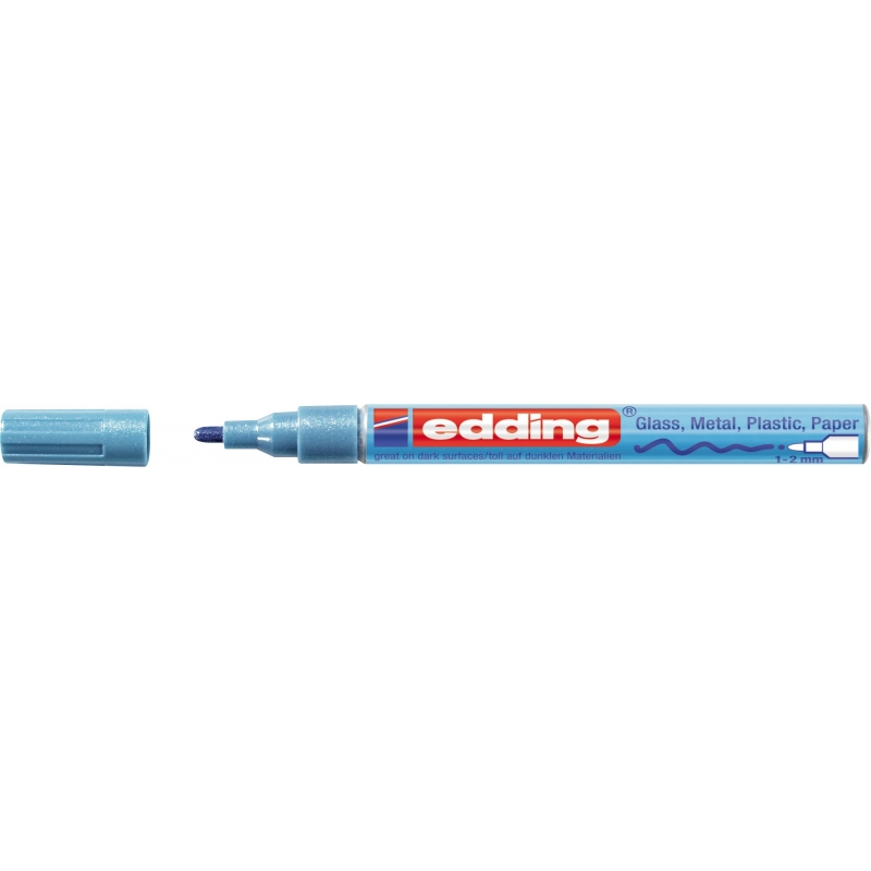 Paint marker E-751 1-2mm, metallic Edding plava