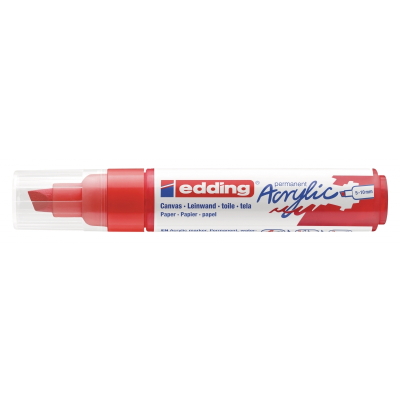 Akrilni marker E-5000 broad 5-10mm kosi vrh Edding crvena