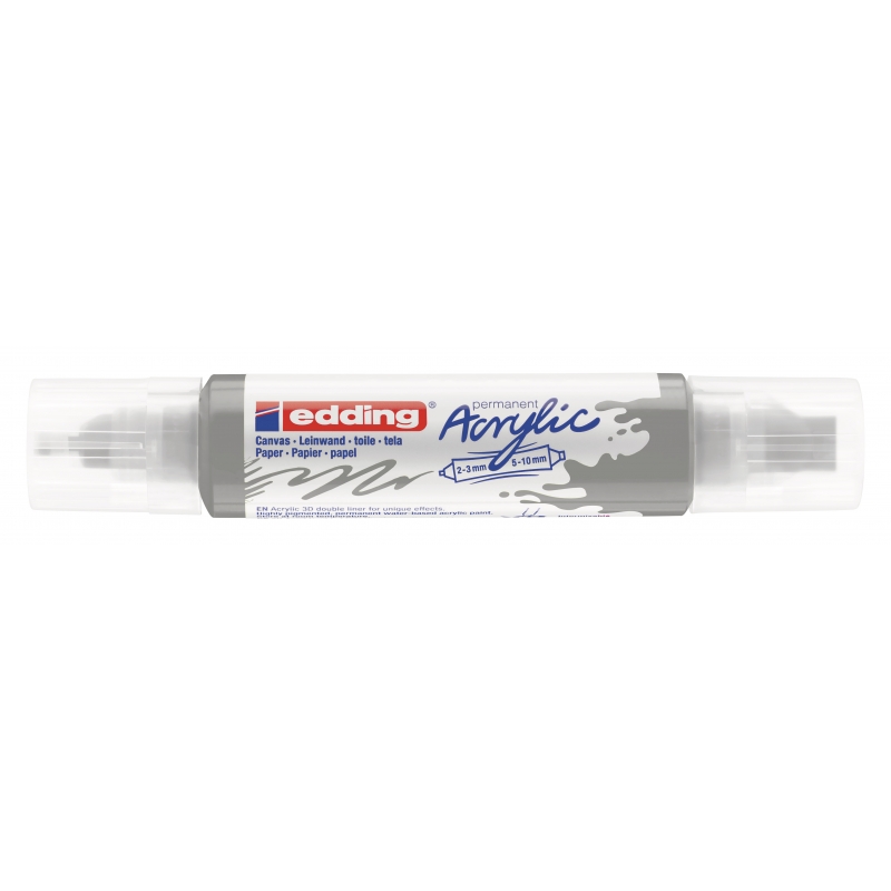 Akrilni marker E-5400 double-liner sa dva vrha Edding srebrna