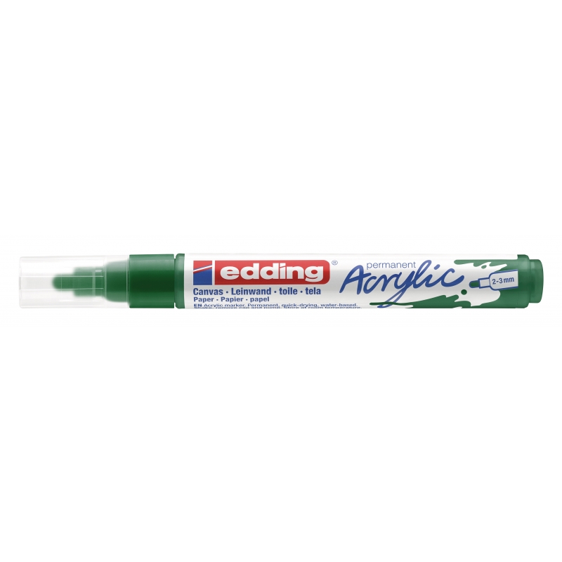Akrilni marker E-5100 medium 2-3mm obli vrh Edding zelena
