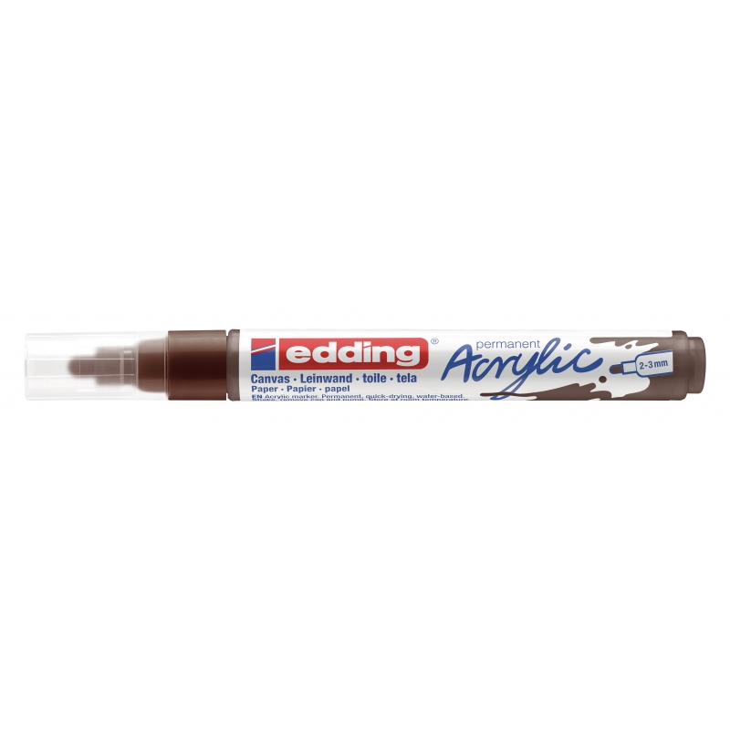 Akrilni marker E-5100 medium 2-3mm obli vrh Edding tamno braon