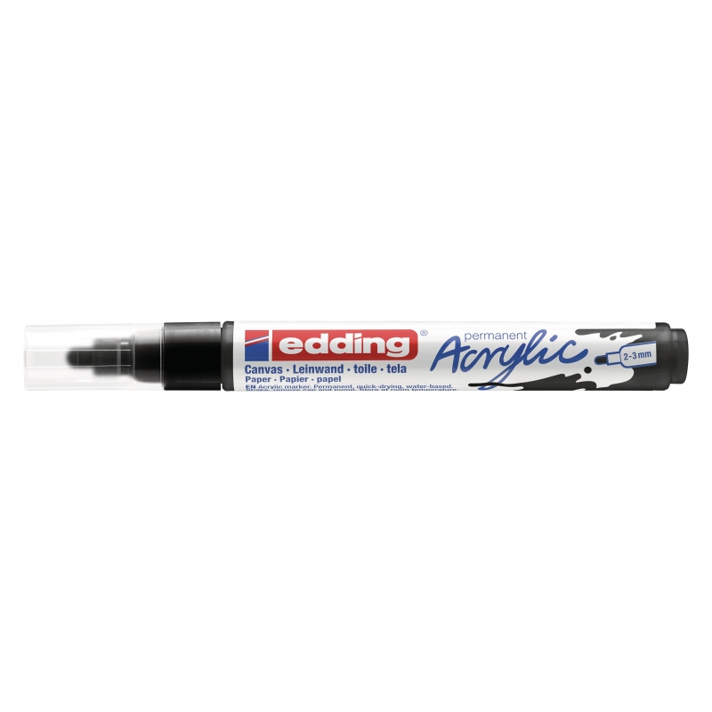 Akrilni marker E-5100 medium 2-3mm obli vrh Edding crna
