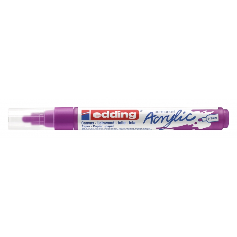 Akrilni marker E-5100 medium 2-3mm obli vrh Edding borovnica