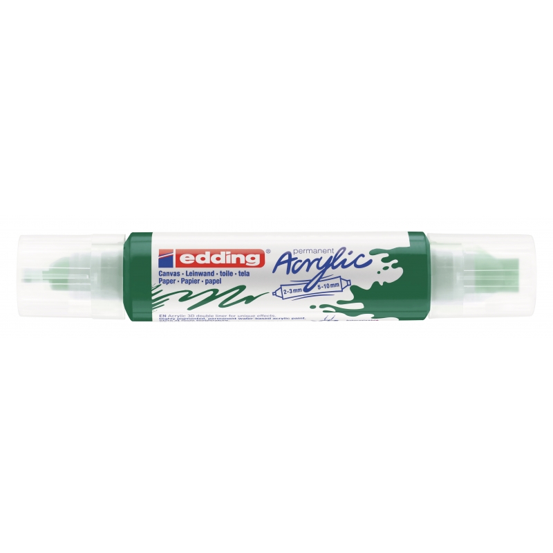 Akrilni marker E-5400 double-liner sa dva vrha Edding zelena