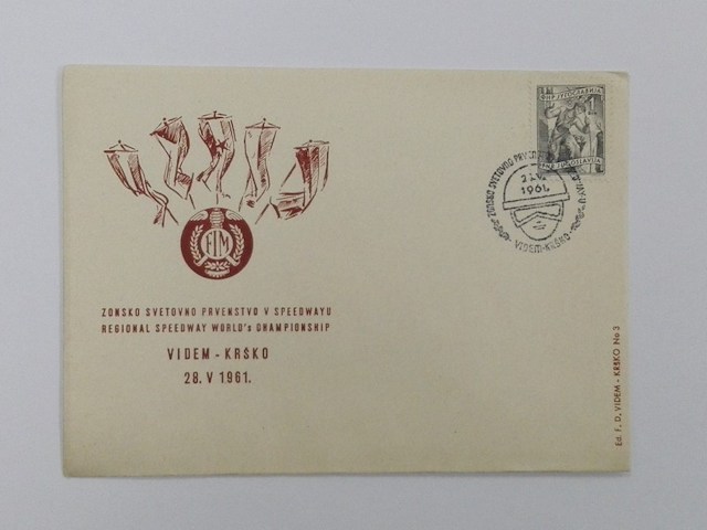 FDC - ZONSKO SVETOVNO PRVENSTVO U SPEEDWAY-U 1961
