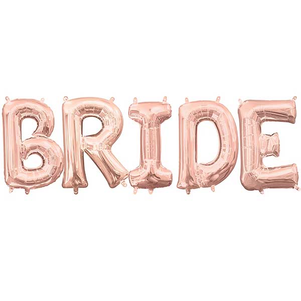 BRIDE rose gold slova