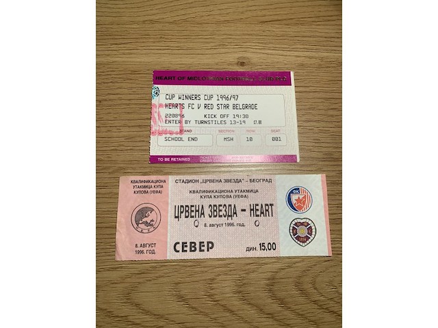 Crvena Zvezda-Hearts 1996 god obe ulaznice