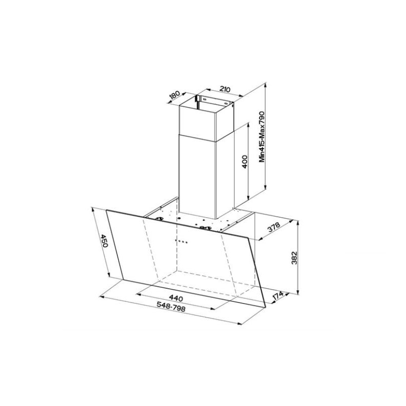 Faber dekorativni aspirator TWEET EG8 BK A55