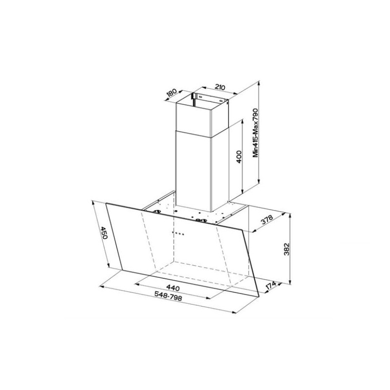 Faber dekorativni aspirator TWEET EG8 BK A80