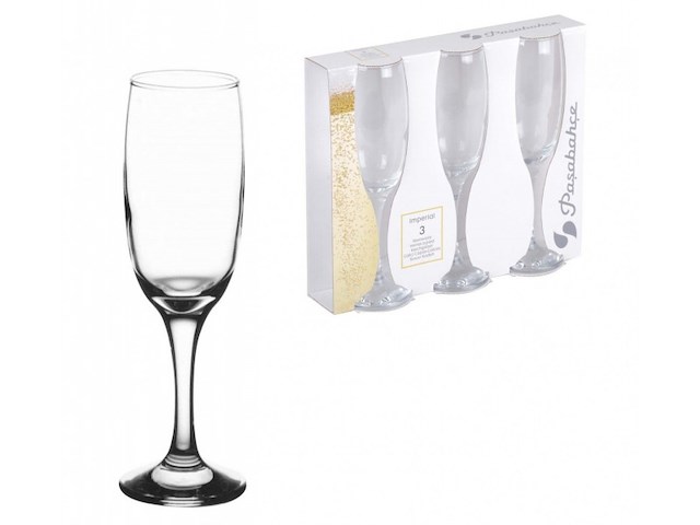 Komplet od 3 čaše za šampanjac ili belo vino