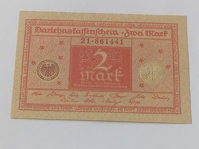 2 Marke 1920.g - Nemačka - ODLIČNA -