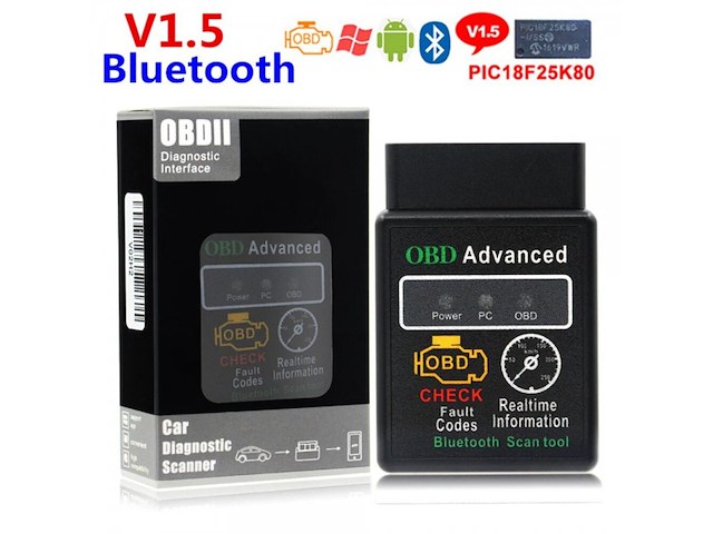 Bluetooth ELM327 HHOBD2 OBDII V1.5, 25k80 cip