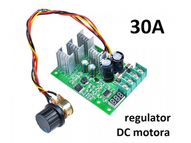 Regulator DC motora - PWM - 30A sa displejom brzine