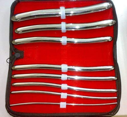 SCULAPE Stainless Steel Hegar Uterine Dilators Set of 8 with Carrying Case