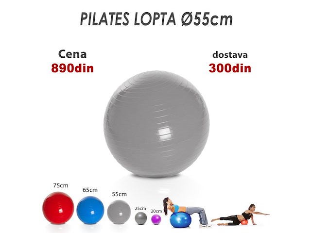 Lopta za pilates i aerobik - prečnika 55cm