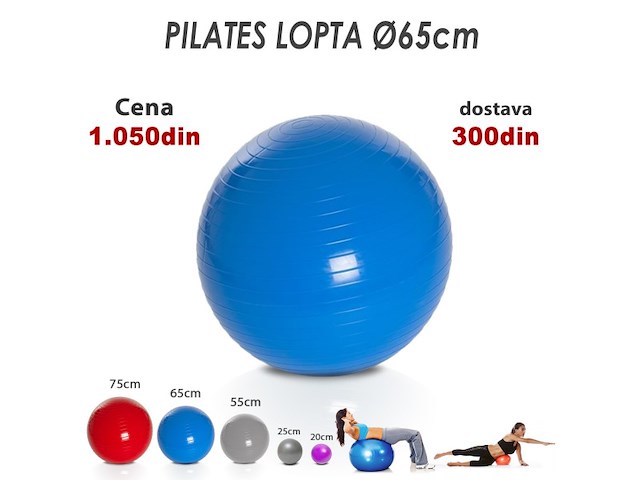 Lopta za pilates i aerobik - prečnika 65cm